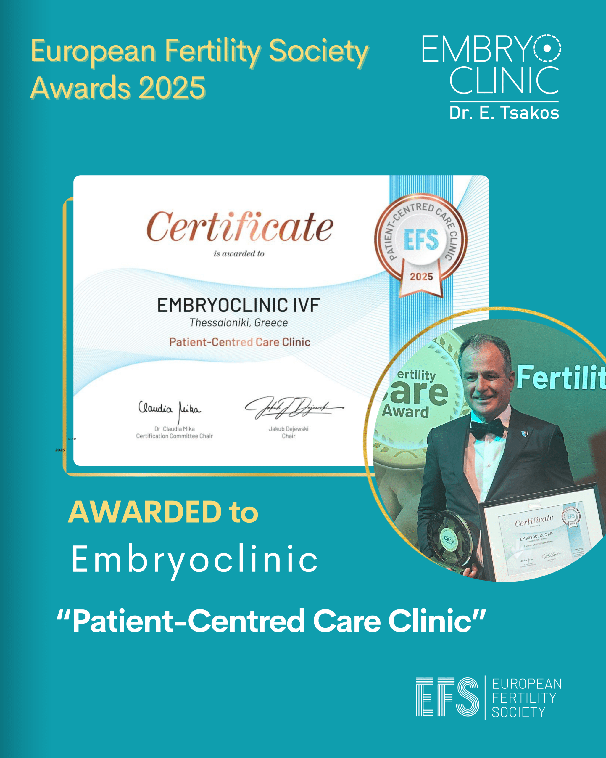 EmbryoClinic has been awarded with the international “Patient-Centred ...